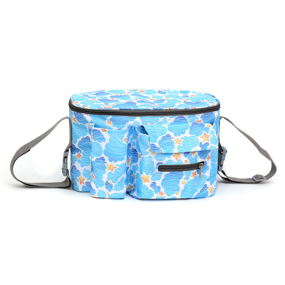 Сумка для коляски Pram Stroller Organizer Аксессуары для детской коляски Носитель для бутылок для кормления Коляска Многофункциональная сумка для хранения детских принадлежностей Большой объем Зеленый, синий, розовый, камуфляж, морская волна Оксфордский