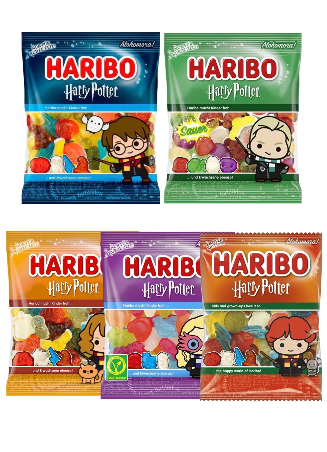 Haribo Набор Harry Potter ассорти / Мармелад Харибо микс ассорти 160г х 5 шт (Германия)