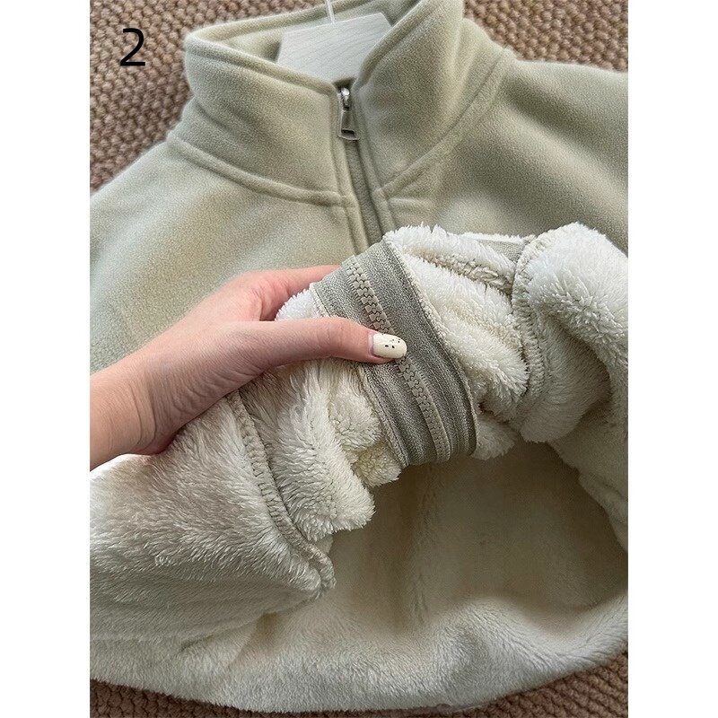 Женская флисовая куртка для осени, утеплённая модель из овечьей шерсти