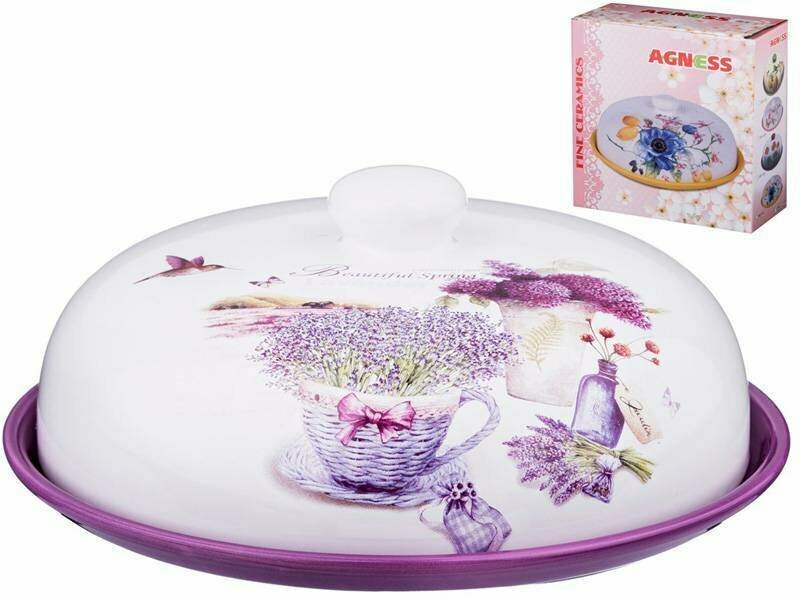 Блюдо для блинов "Лавандовая весна" 23см