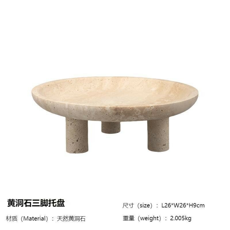 Горячая распродажаСовременный минималистичный геометрический мраморный поднос из травертина для гостиной, столовой, входа, отеля, модельного дома, домашнего декора