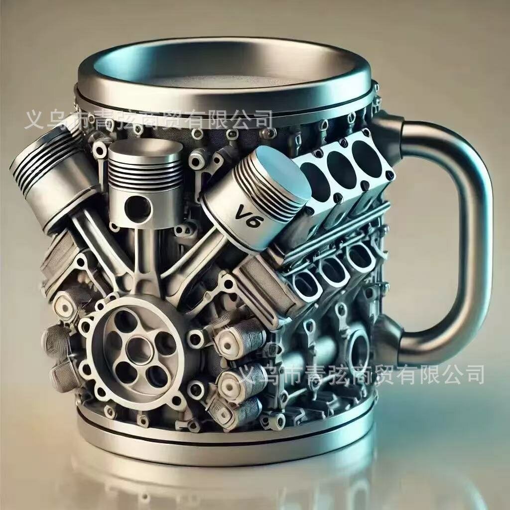 Кружка с креативным дизайном в виде двигателя V8 и V6, резиновые поделки, высококачественный нишевый механический двигатель