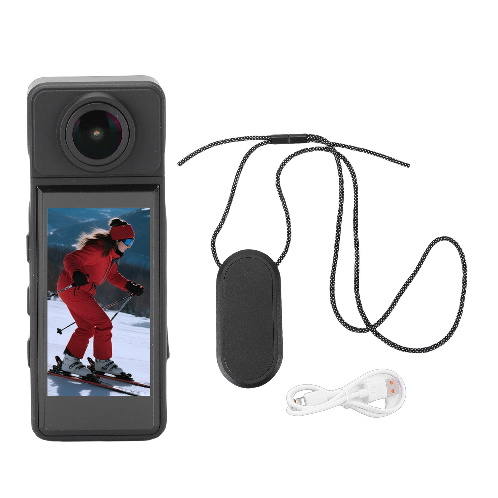 Камера 4K POV Сверхширокоугольная видеокамера с экраном 1,97 дюйма, вращающимся на 270 градусов объективом, IP65, водонепроницаемость, стабилизация EIS