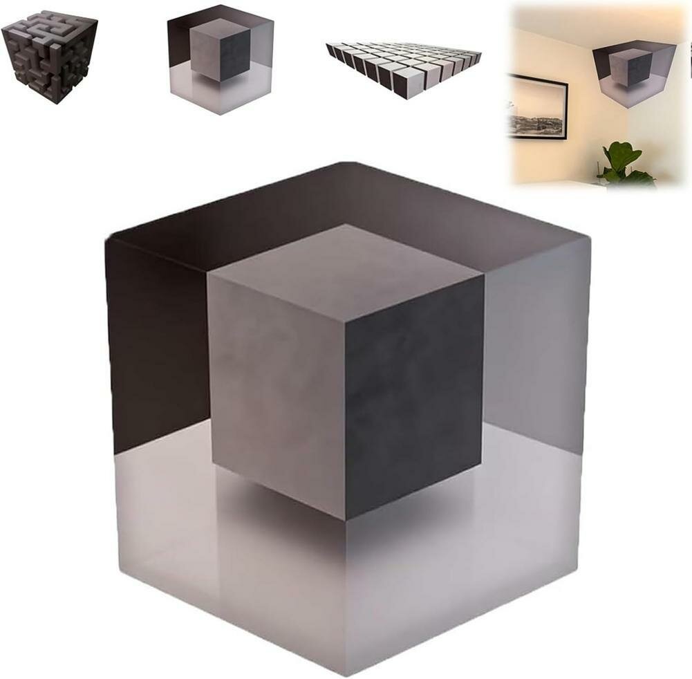 3D оптическая иллюзия на угловых настенных наклейках, современное украшение для дома и офиса.