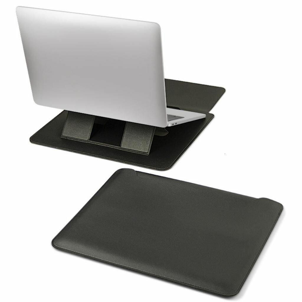Чехол для ноутбука с подставкой 13/14 дюймов, складной кронштейн, Черный - 13"