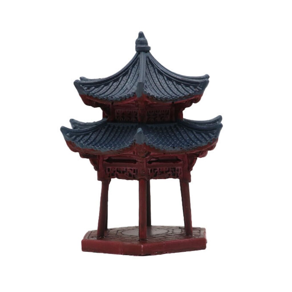 Традиционная китайская беседка из смолы для безопасного укрытия в аквариумах
