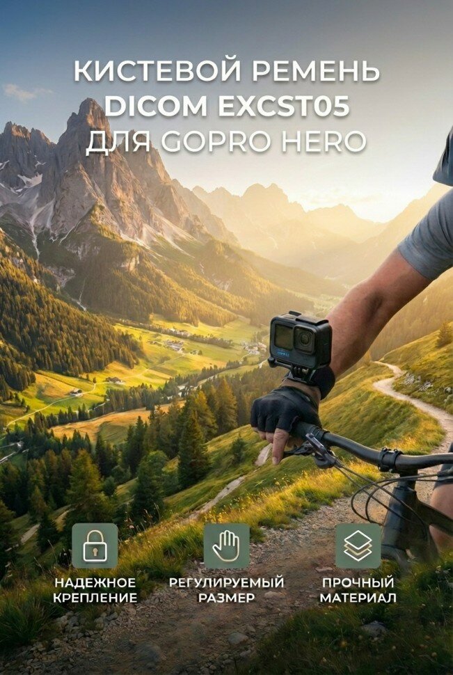 Кистевой ремень с площадкой Dicom ExCST05 для GoPro Hero