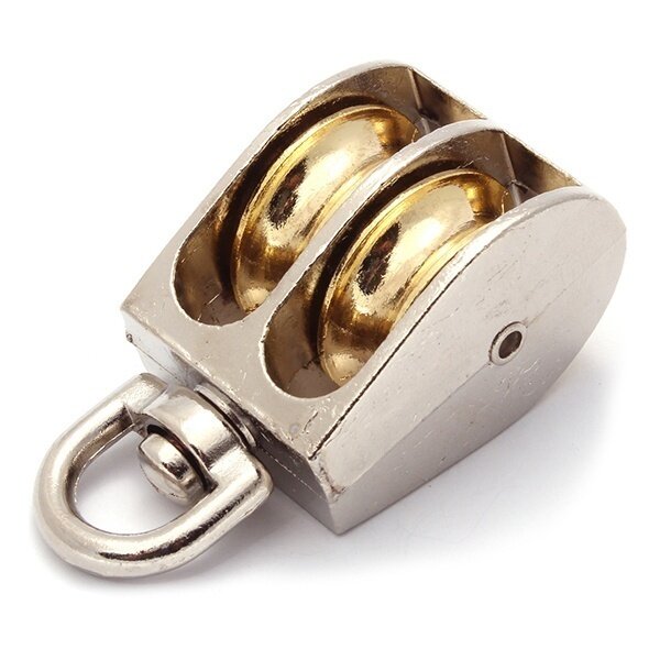Блок для троса партнер двойной, 15 мм, металлический, для троса 5 мм, оцинкованный
