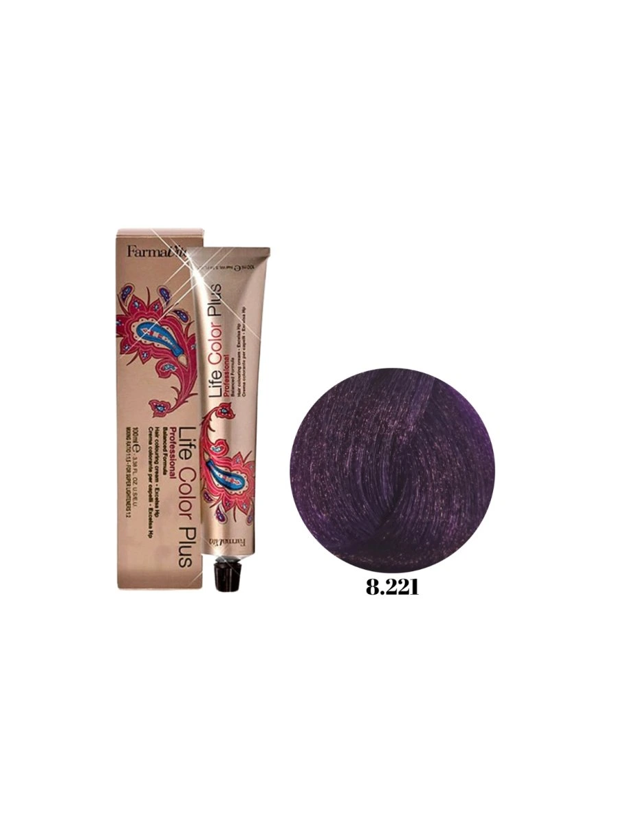 Краска для волос Farmavita Life Color Plus Prof, Перманентный краситель с низким содержанием аммиака, 8.221