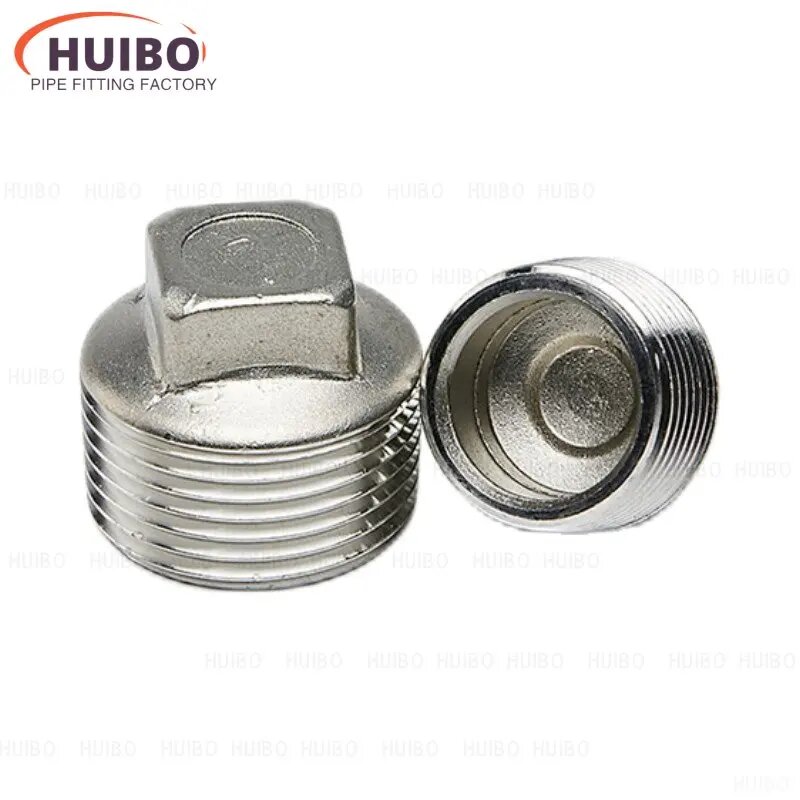 1 шт, нержавеющая сталь 304, 1/4 дюйма, 3/8 дюйма, 1/2 дюйма, 3/4 дюйма, 1 дюйма, 1-1/4 дюйма, BSP, фитинг с наружной резьбой, заглушка с квадратной головкой SS304
