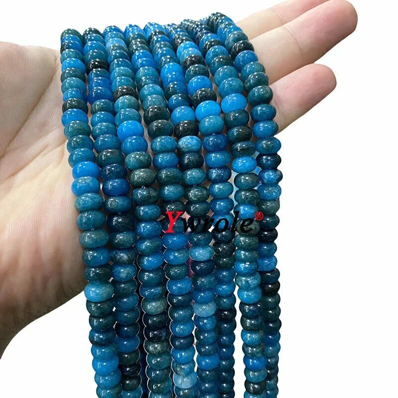 Бусины из натурального камня YWROLE Топаз, Желтый Турмалин, Ангелит, Халцедон 5x8 мм 5x8mm 35-37pcs, apatite coloe