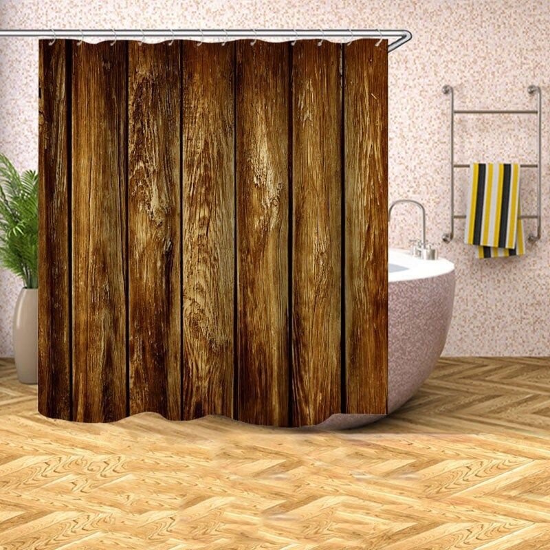 Заготовка для штор душа из дерева с водонепроницаемой дверью для ванной шторы сарай размеры 150х180 см