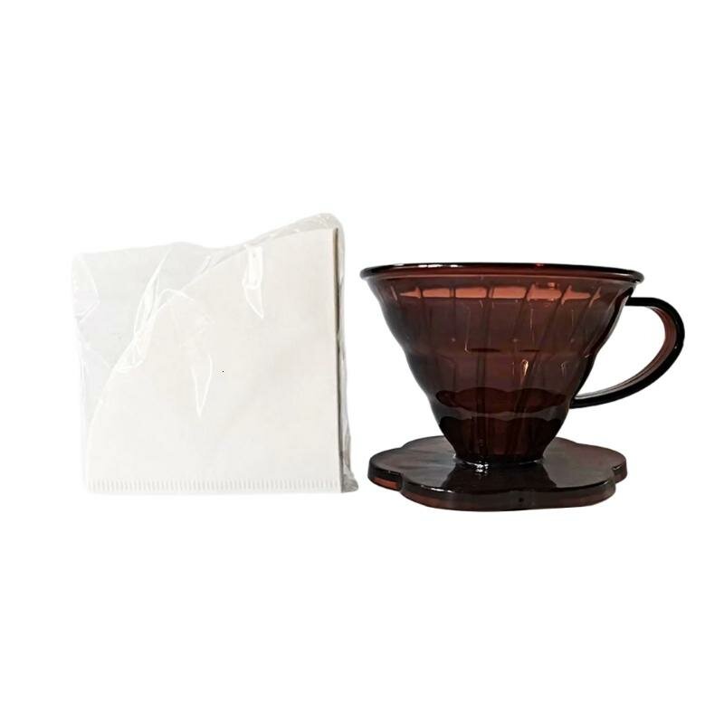 Кофейный дрип-дриппер, практичная утварь для кофе, Коричневый коричневый - L