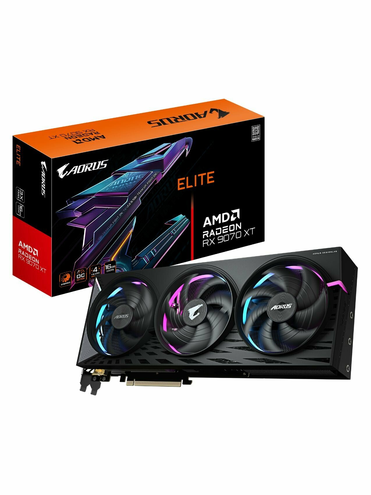 Видеокарта GIGABYTE AORUS Elite Radeon RX 9070 XT 16Gb (GV-R9070XTAORUS E-16GD) PI