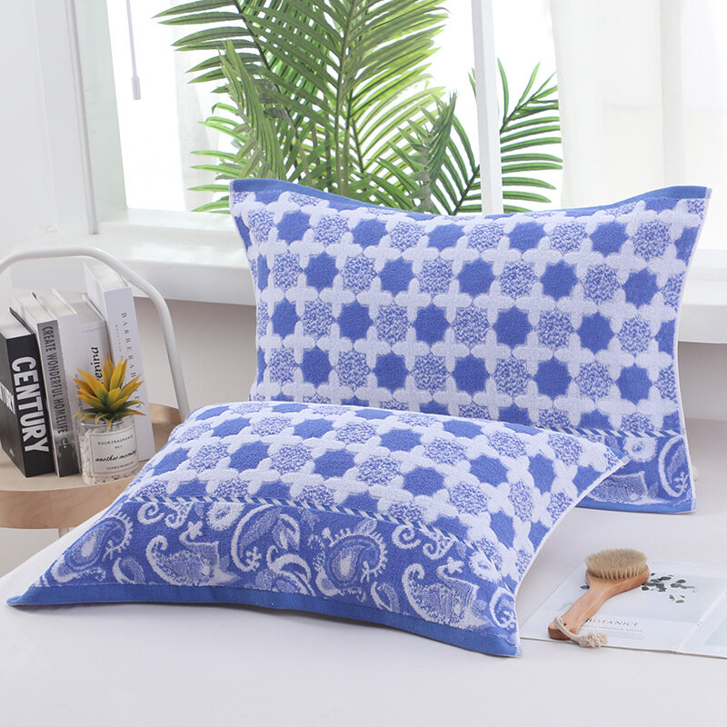 Набор подушек и полотенец из чистого хлопка, утолщенные и увеличенные, для взрослых, свадебные, полностью хлопковые, старинные махровые полотенца для дома, впитывающие пот