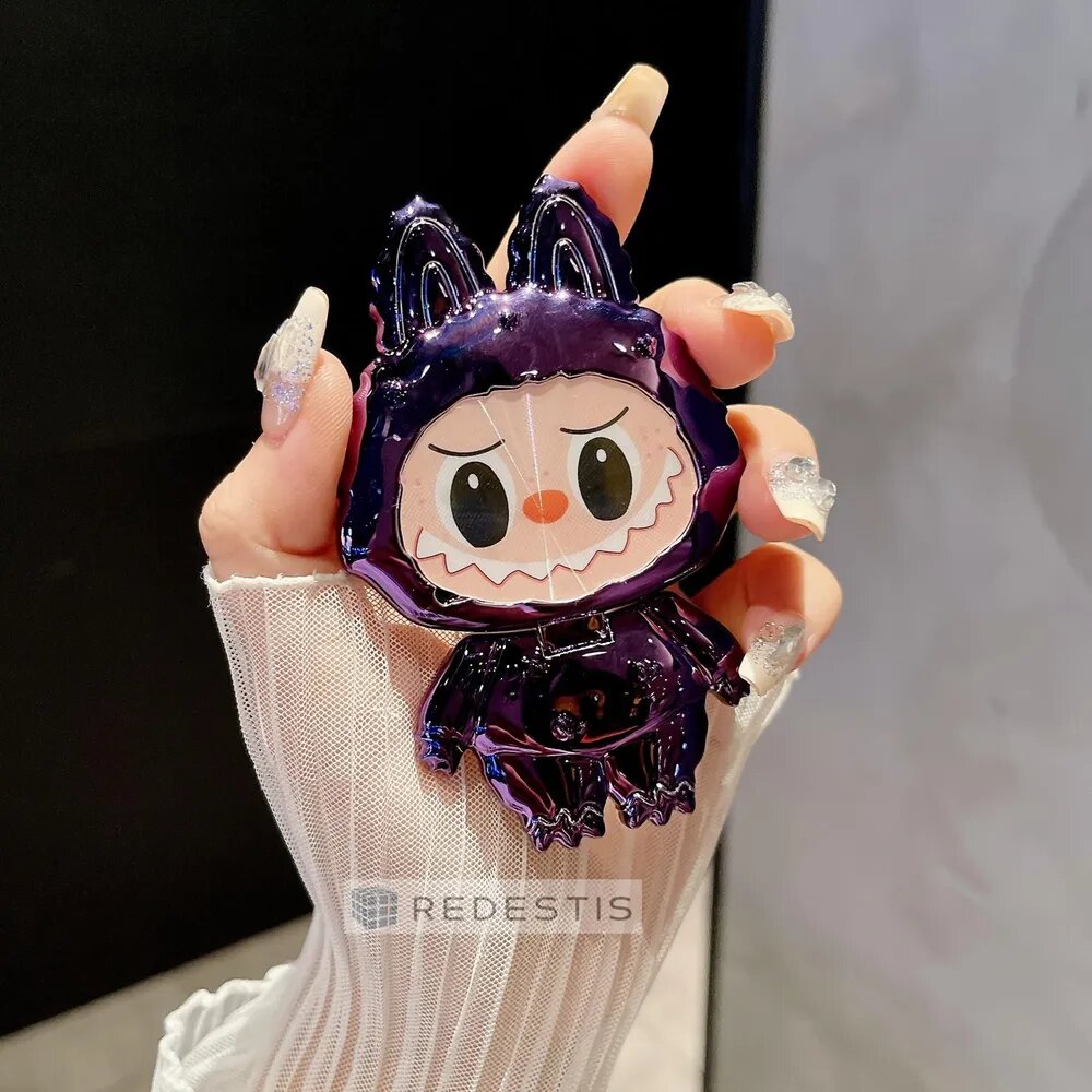 LABUBU держатель для мобильного телефона, Зеркало для макияжа, двойного назначения, подарки для детей, 2 шт.