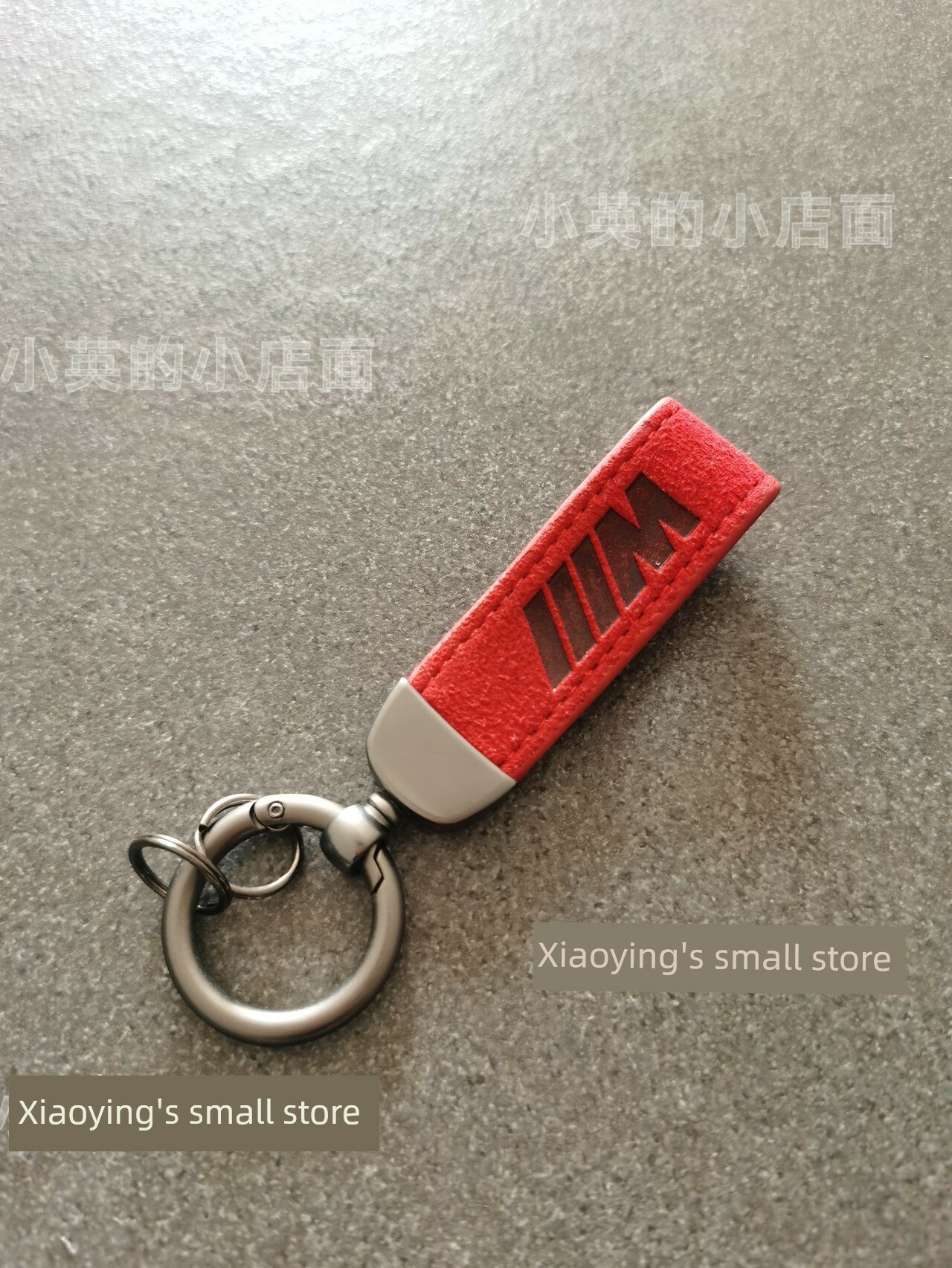 Брелок для ключей BMW, подвеска-подкова из натуральной замши и металла, матовый красный красный