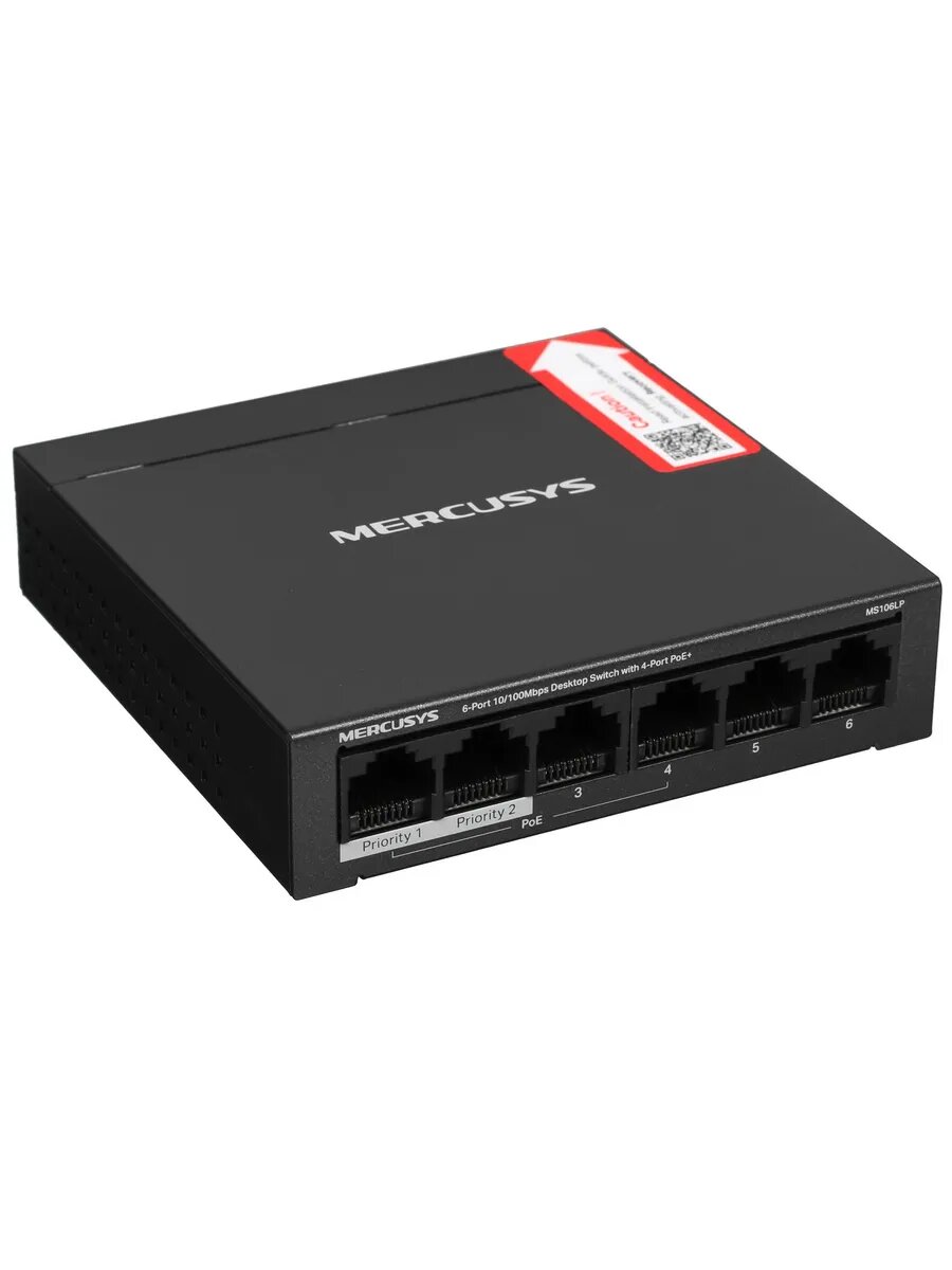 Коммутатор MS106LP Настольный с 6 портами 10/100 Мбит/с