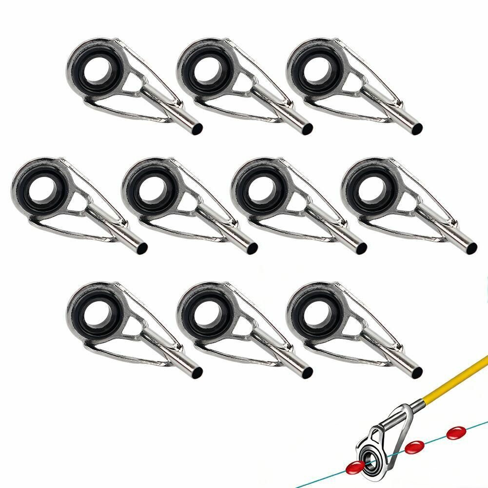 Керамический высокоуглеродистый стальной комплект для рыбалки, верхнее кольцо и передний поводок - 10 штук, упаковка