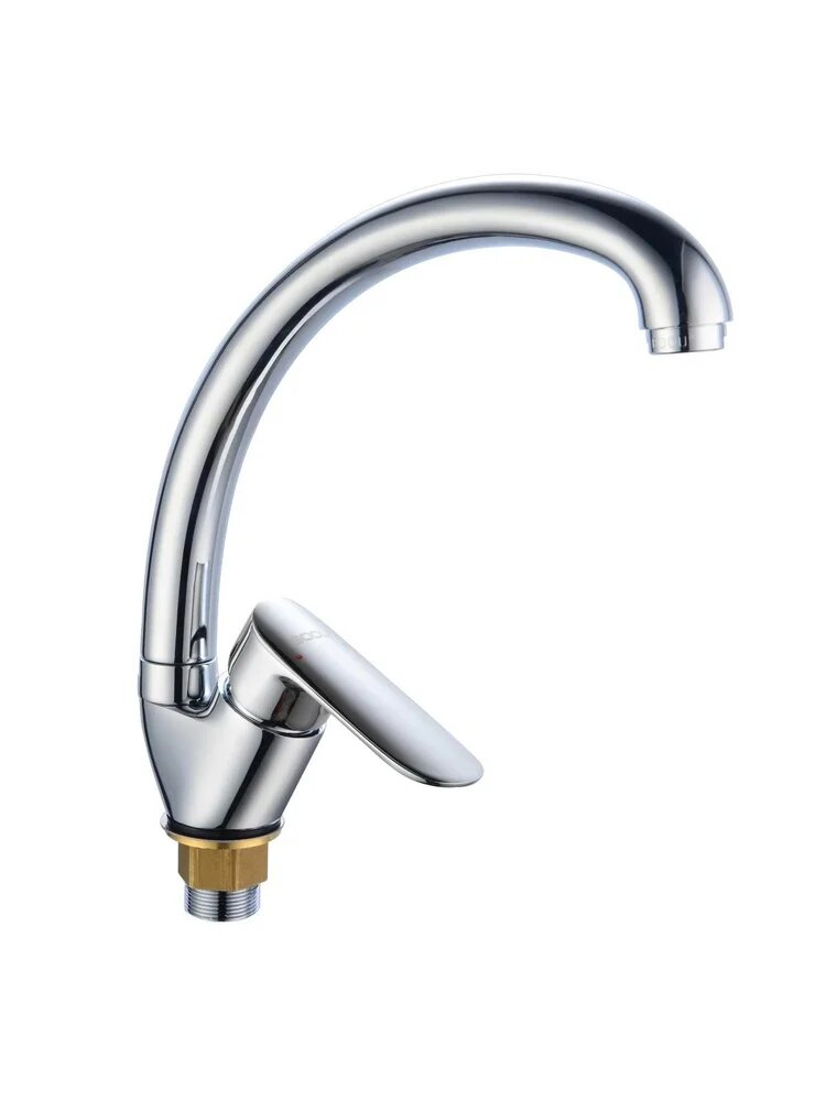 Смеситель для кухни BOOU B8274 -10F с поворотным изливом, хром, глянцевый, однорычажный, латунный, с керамическим картриджем