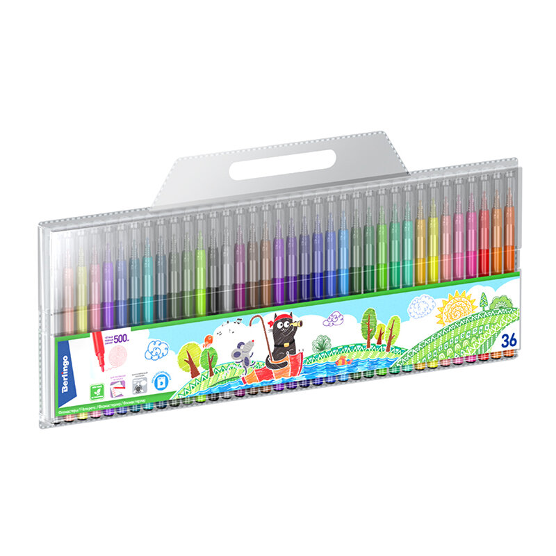 2 шт. Фломастеры Berlingo "Жил-был кот", 36цв, смываемые, блистер