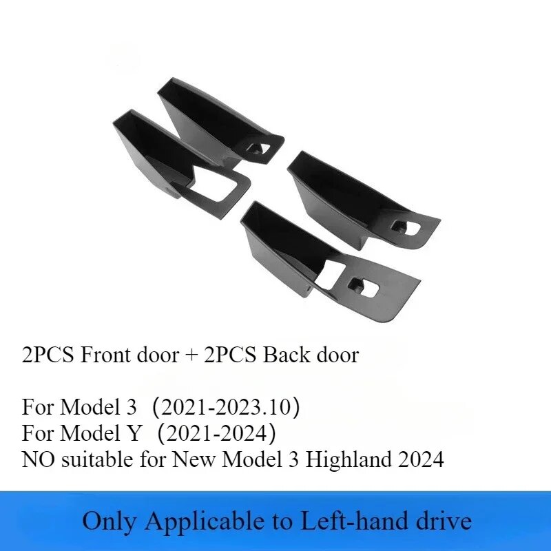 Для Tesla Model Y/3/3+ Model Y Juniper Ящик для хранения дверей автомобиля Четырехдверная внутренняя ручка Универсальный ящик для хранения Внутреннее хранилище 21-24 M3Y 4PCS