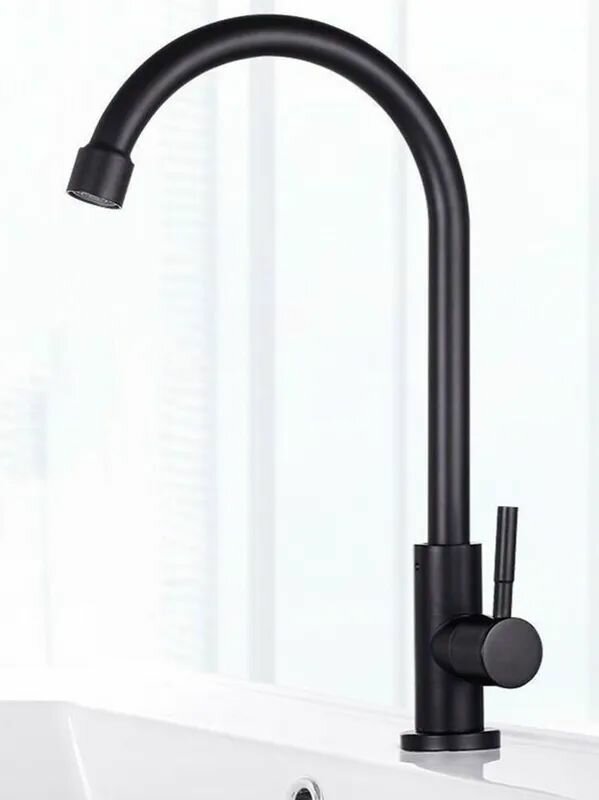 Смеситель для кухни чёрный, Пластиковый стальной материал, Подходит , бара, ванной комнаты