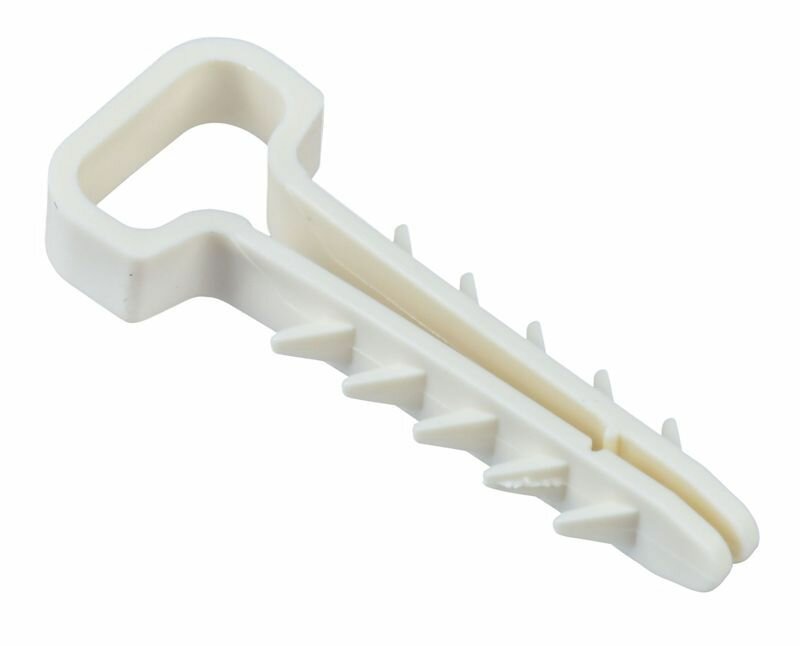 Дюбели-хомуты IEK для плоского кабеля, 6-12 мм, нейлон, белые, 100 шт