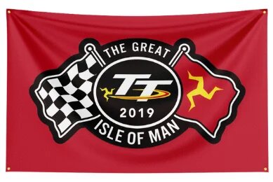 Флаг мотоцикл TT острова Мэн FLAGDOM полиэстер 90x150 см