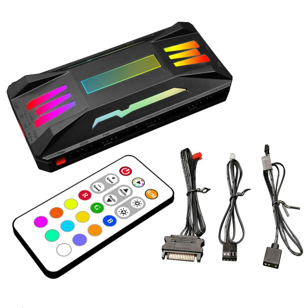 Вентилятор охлаждения 4Pin PWM 5V 3Pin ARGB COOLMOON, Черный