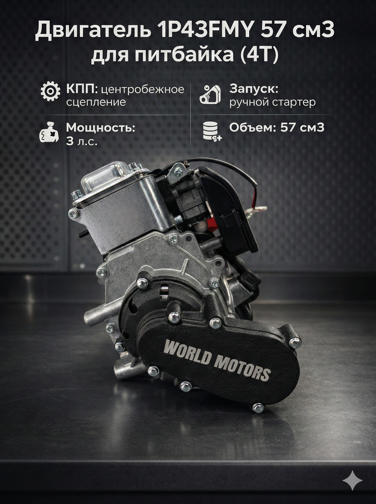 Двигатель 1P43FMY 57 см3 для питбайка (4Т)