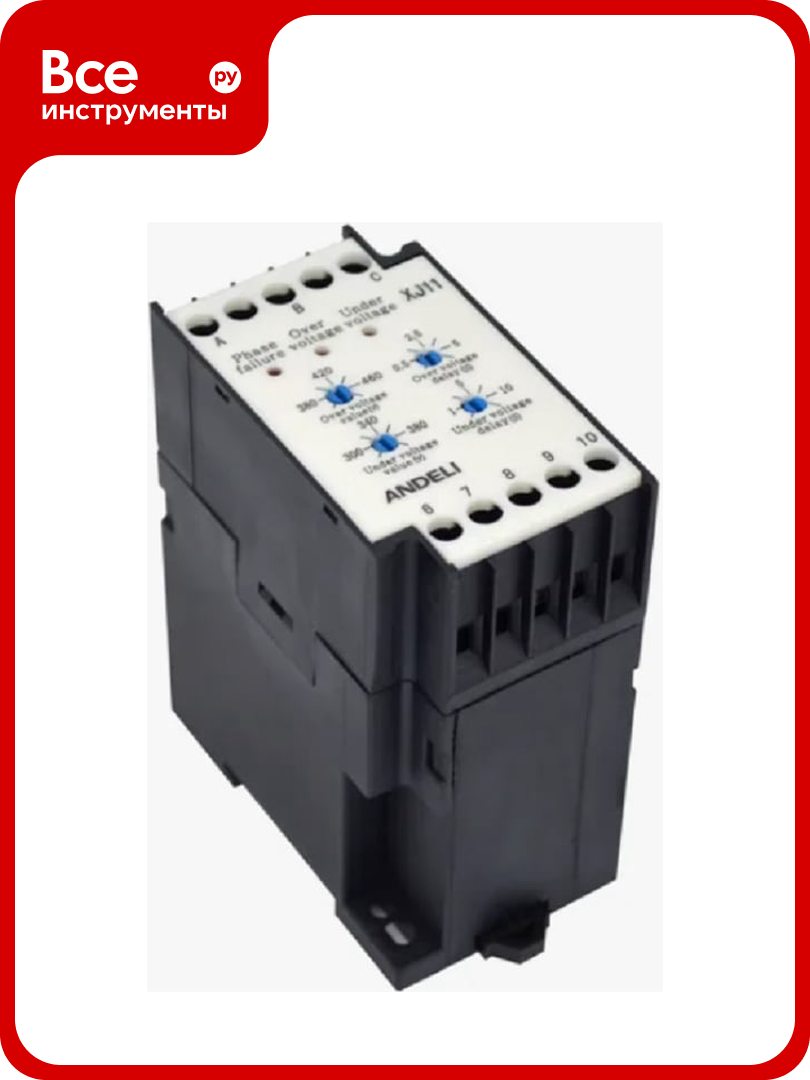 Реле контроля фаз ANDELI XJ11 AC380V артикул ADL09-101
