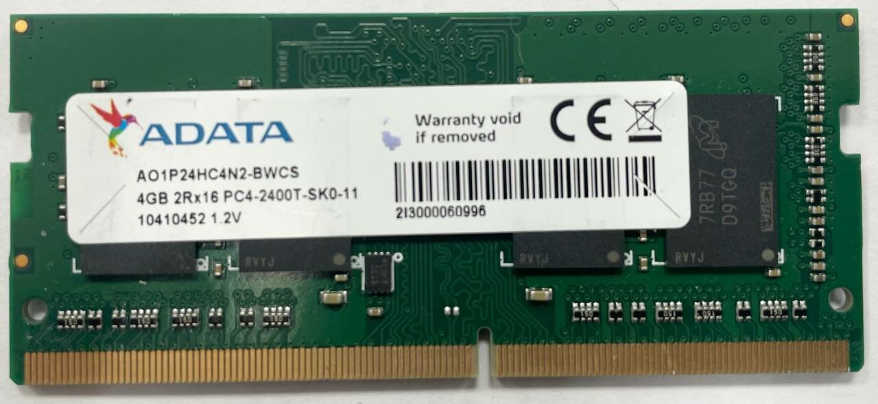 Оперативная память SO-DIMM 4Gb Adata DDR4 2400 (PC4-2400T-SK0-11)
