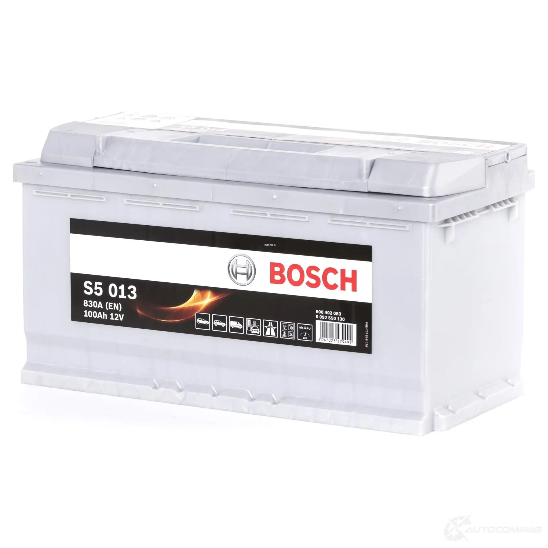 Аккумулятор 100 ач обратная 830 а 12 в Кальциевый CA/CA silver plus 353x175x190 BOSCH 0092S50130 600 402 083 304303 12V 100AH 830A