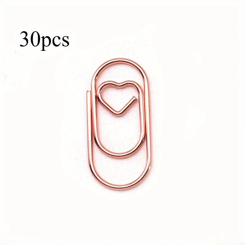 Скрепки Rose Golden в форме сердца, 30 шт