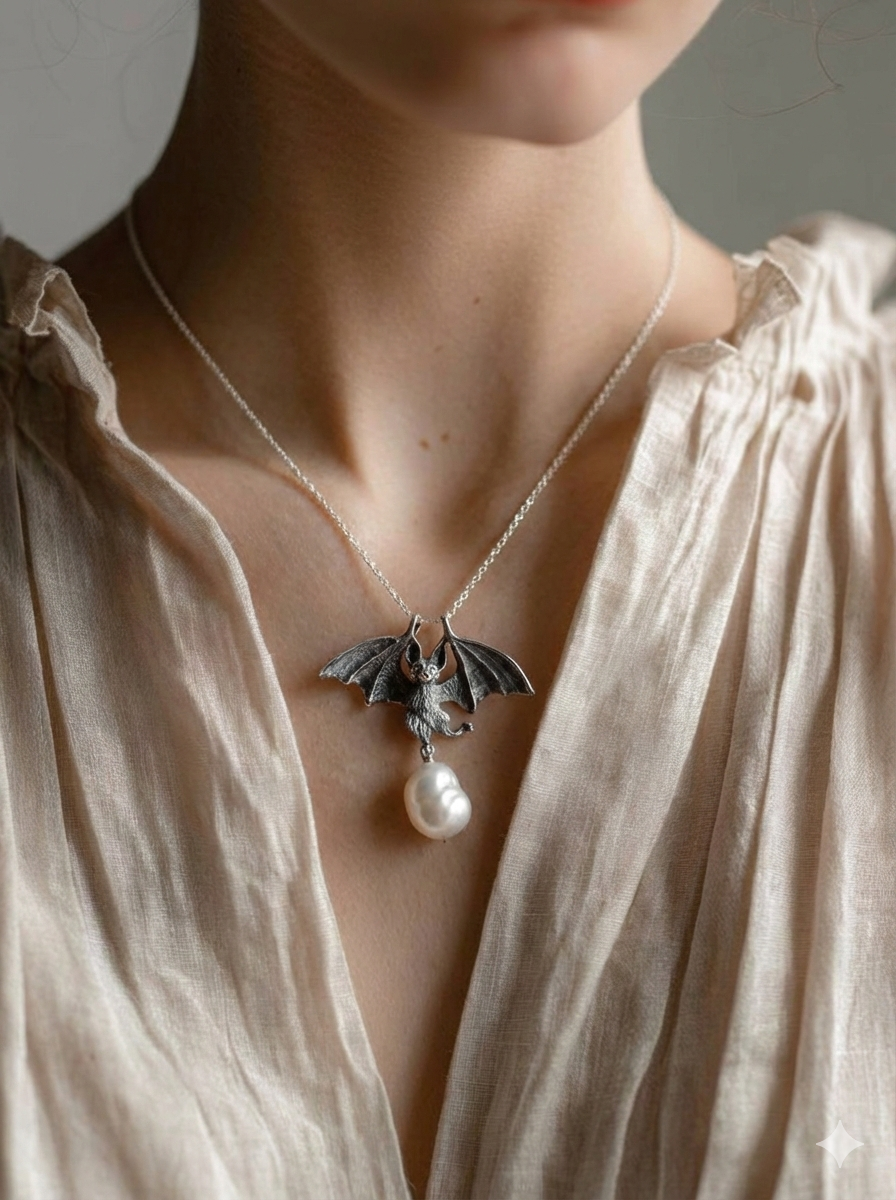 Подвеска, серебро, 925 проба, чернение, жемчуг