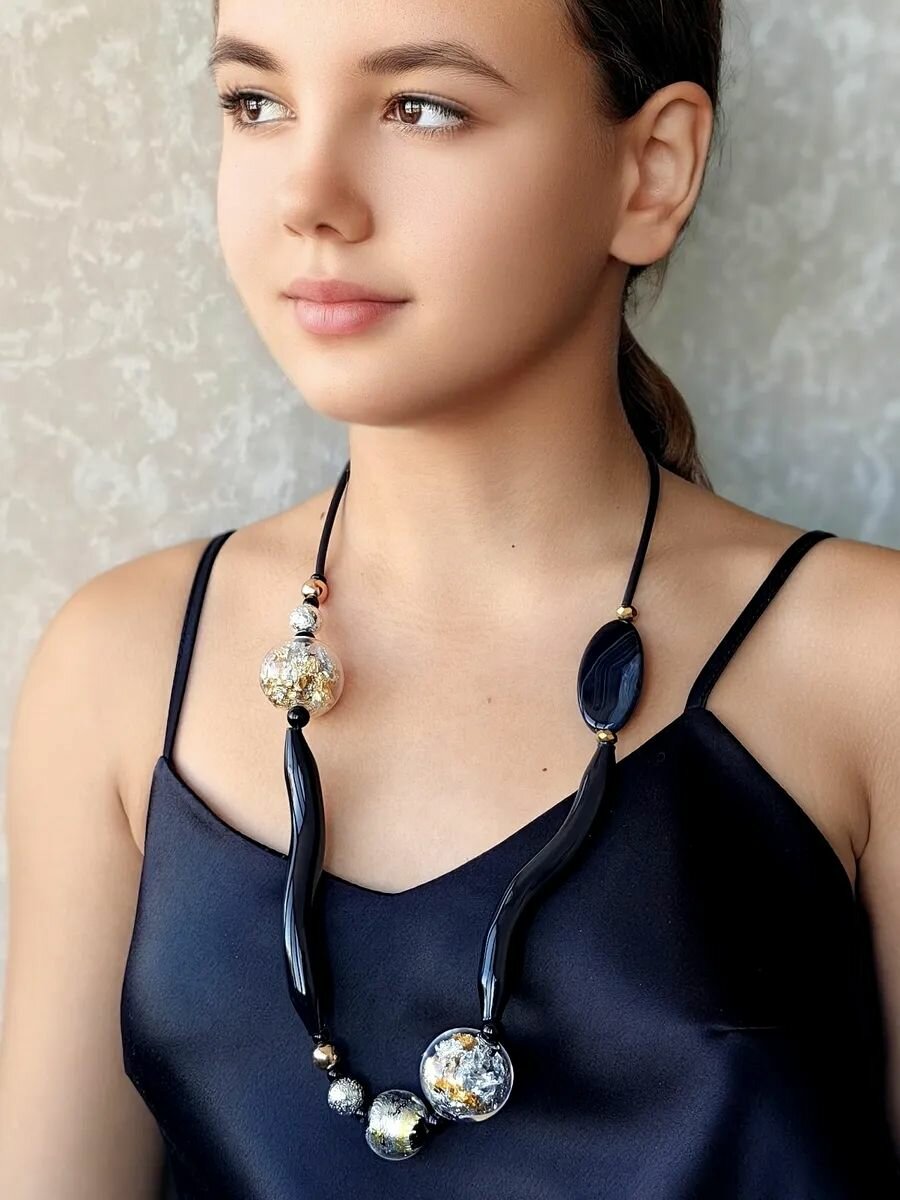 Колье, стекло, муранское стекло