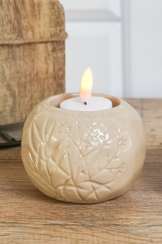 Фарфоровый подсвечник лютики, 7 см, Koopman International APF482300-1