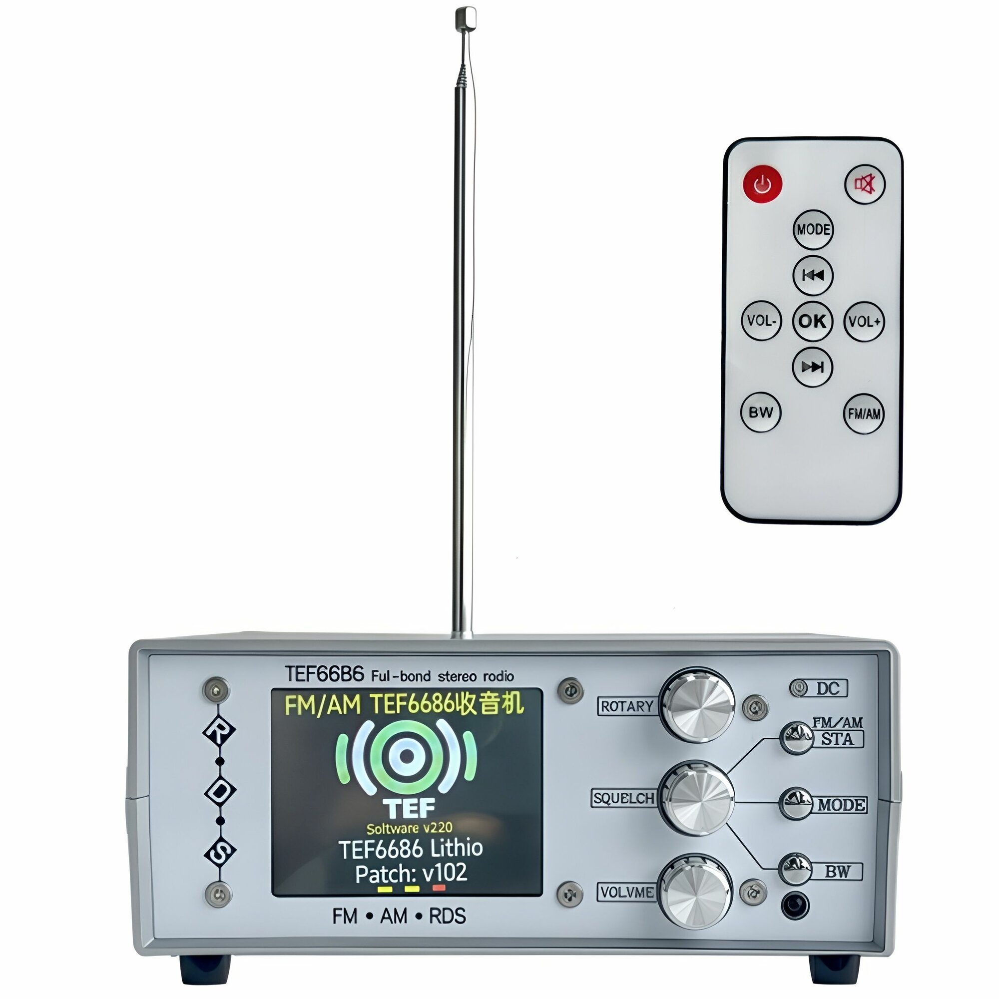 TEF6686 FM SW/MW/LW широкополосный радиоприемник со встроенным аккумулятором и антенной AM стерео, светло-голубой