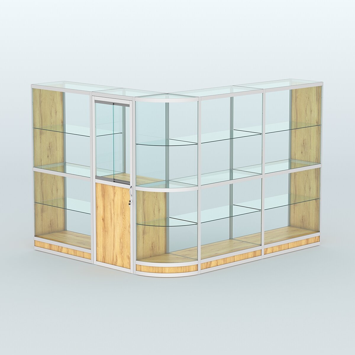 Павильон из профиля угловой №2г (5,5 кв. м), Дуб Золотистый