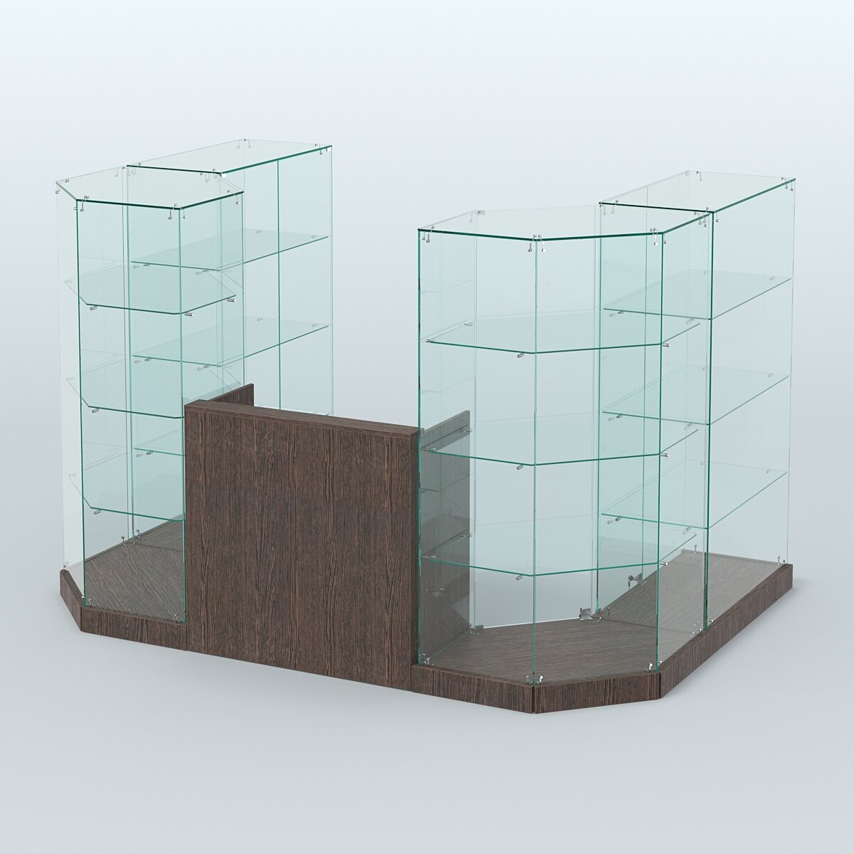 Торговый стеклянный павильон Абсолют №1а (закрытый) (4.13 кв. м), Дуб Венге