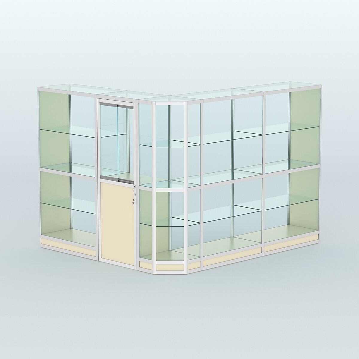 Павильон из профиля угловой №3г (5,5 кв. м), Крем Вайс