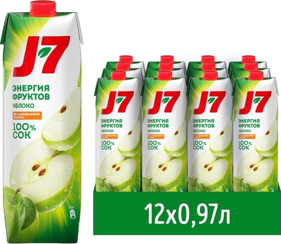 J7 0,97л. Яблоко осветлённый*12шт. J7 Сок Производство - Россия