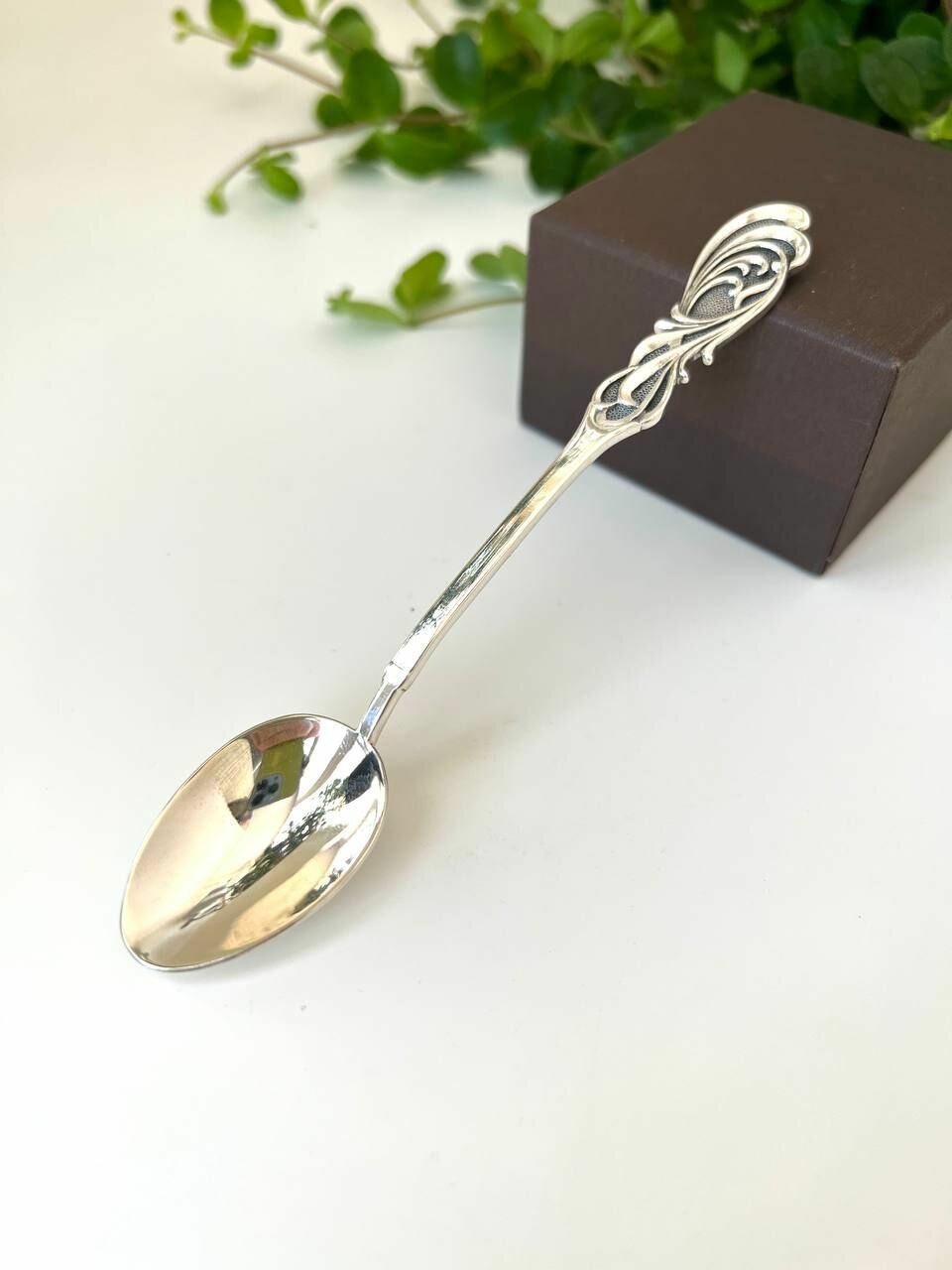 Серебряная ложка чайная Столовое серебро 925 пробы Ложка десертная