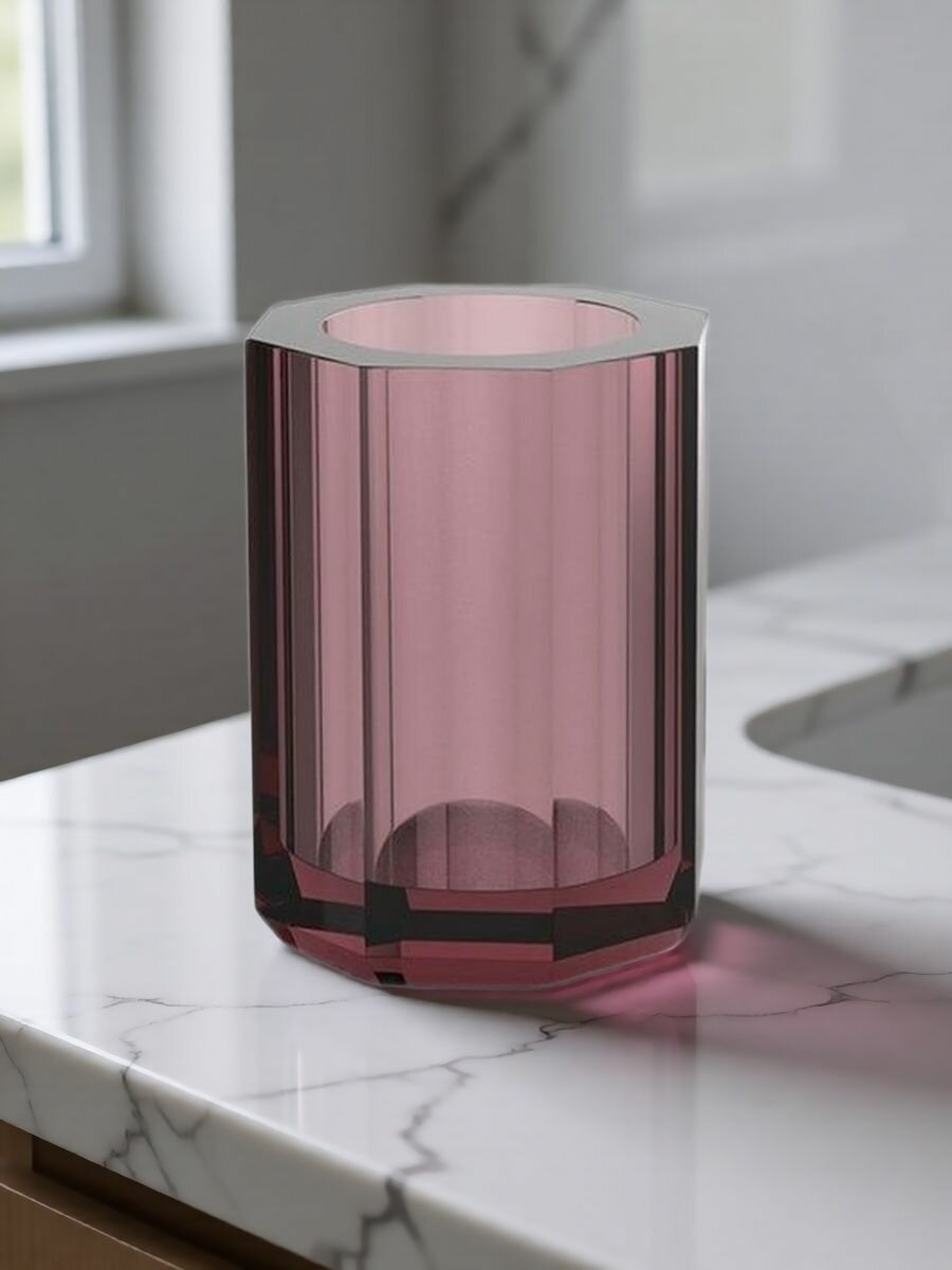 Стакан настольный DECOR WALTHER KRISTALL, 10х7х7 см, цвет Rich Burgundy