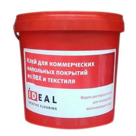 Клей для напольных покрытий IDEAL для покрытий из пвх и текстиля, сильная фиксация, вес 10 кг