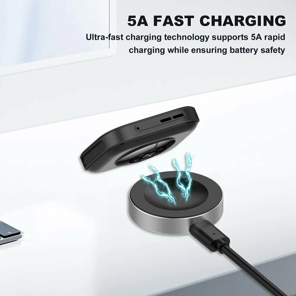 Магнитный кабель для зарядки Huawei Fit4 GT6 Pro с подставкой и платой управления, чёрный, 5 А, безопасная быстрая зарядка