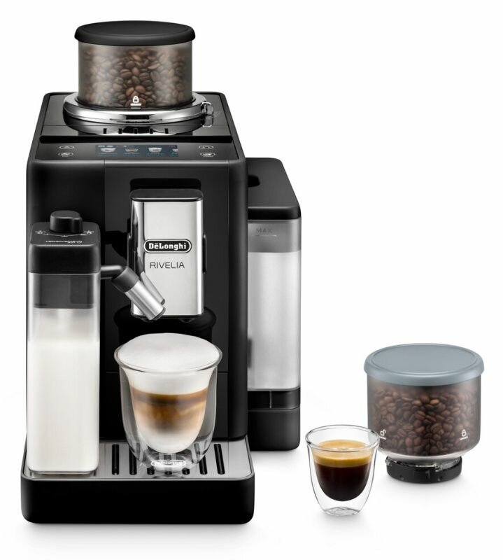 Кофемашина DeLonghi "Rivelia Perfetto" EXAM440.55. B, черный, сенсорное управление