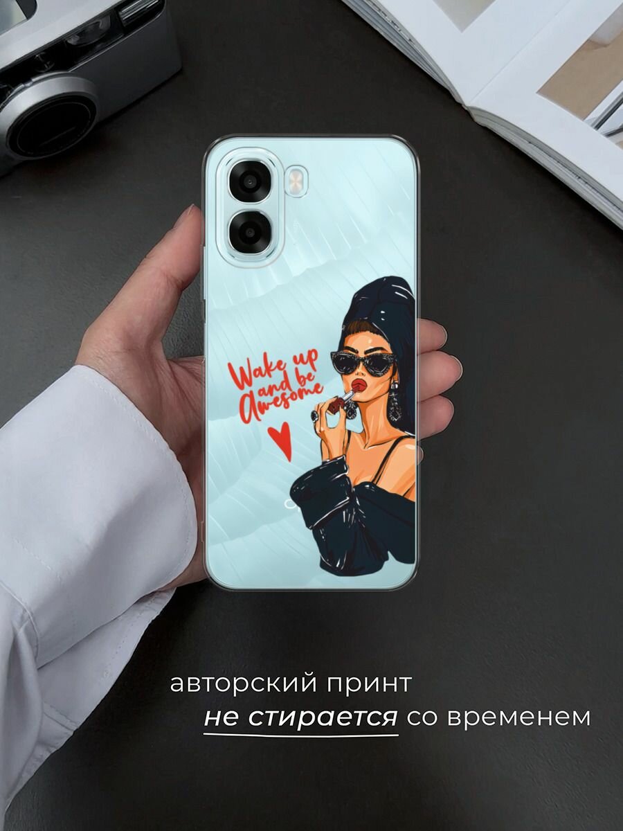 Чехол на Oppo A6x / Оппо A6x с принтом Home makeup, прозрачный — фото 1