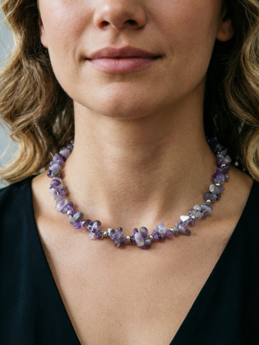 Чокер ENJOY Украшения из камней, аметист